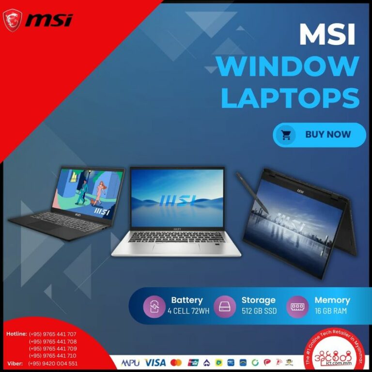 MSI Window Laptops ~ The ICT.com.mm Blog