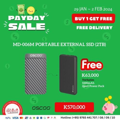 Payday Sale : OSCOO MD-006M Portable External SSD (2TB) ~ The ICT.com.mm Blog